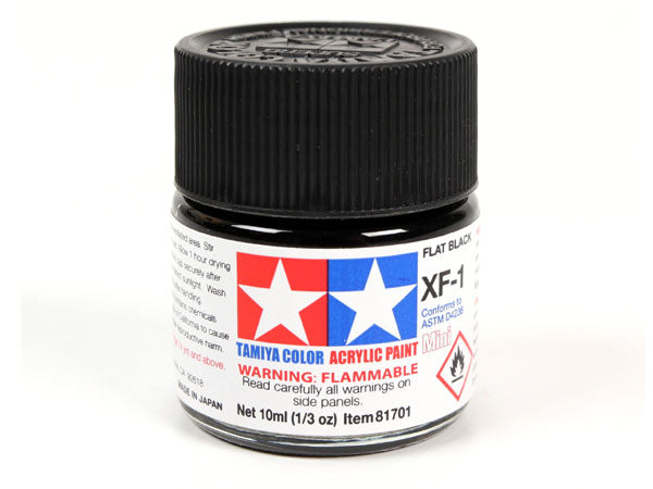 Tamiya XF 1 Flat Black Mini Acrylic Paint 10ml 81701 L L models