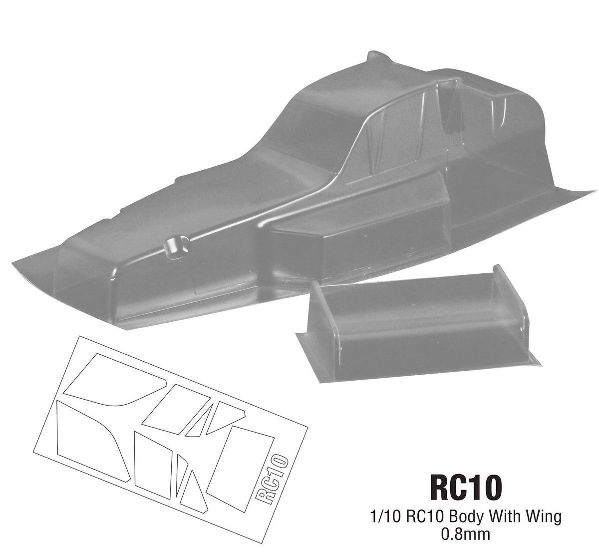 1/10 RC 10 Body With Wing, 0.8mm – L&L models