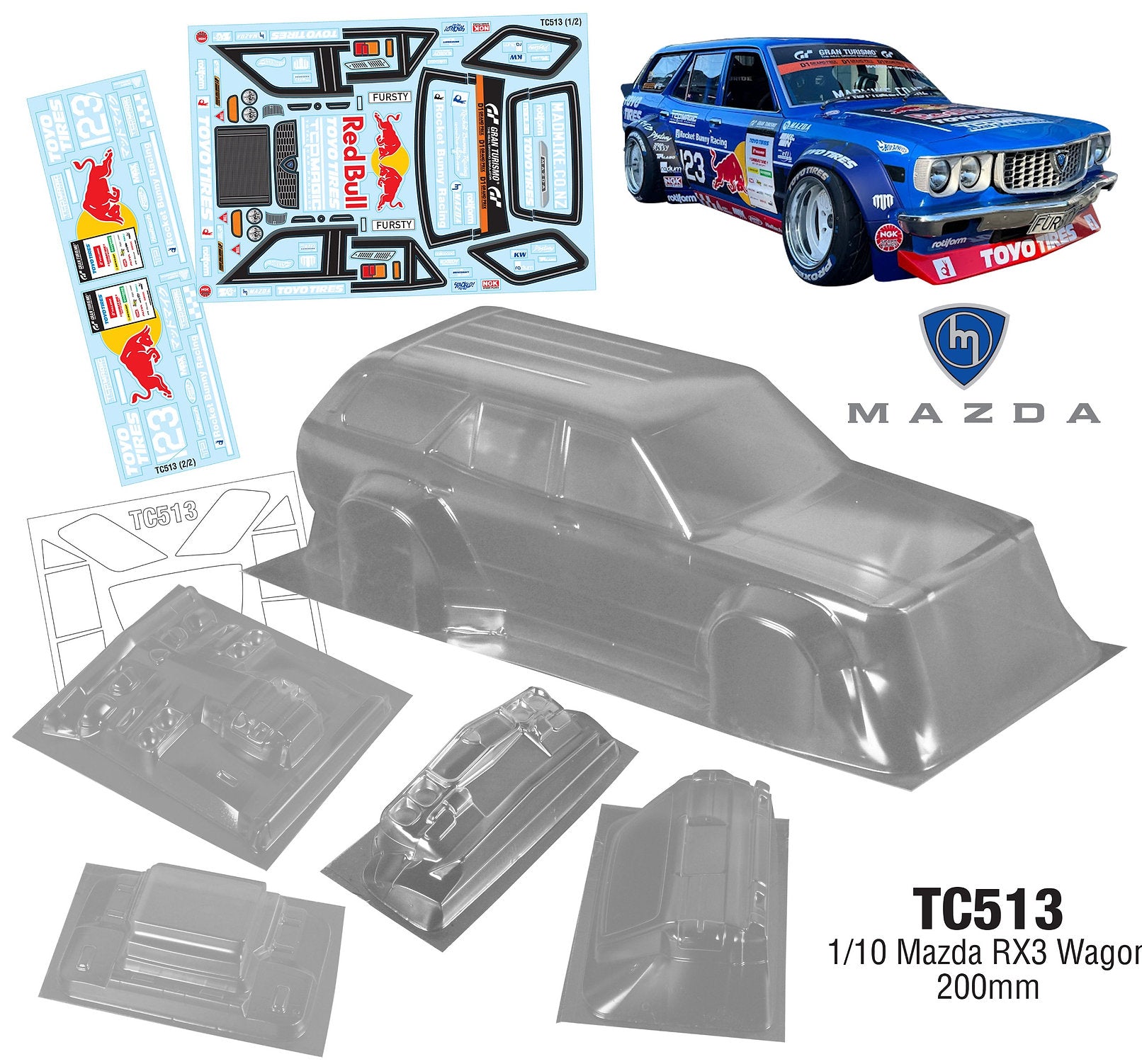 1/10 Mazda RX3 Wagon, 200mm – L&L models