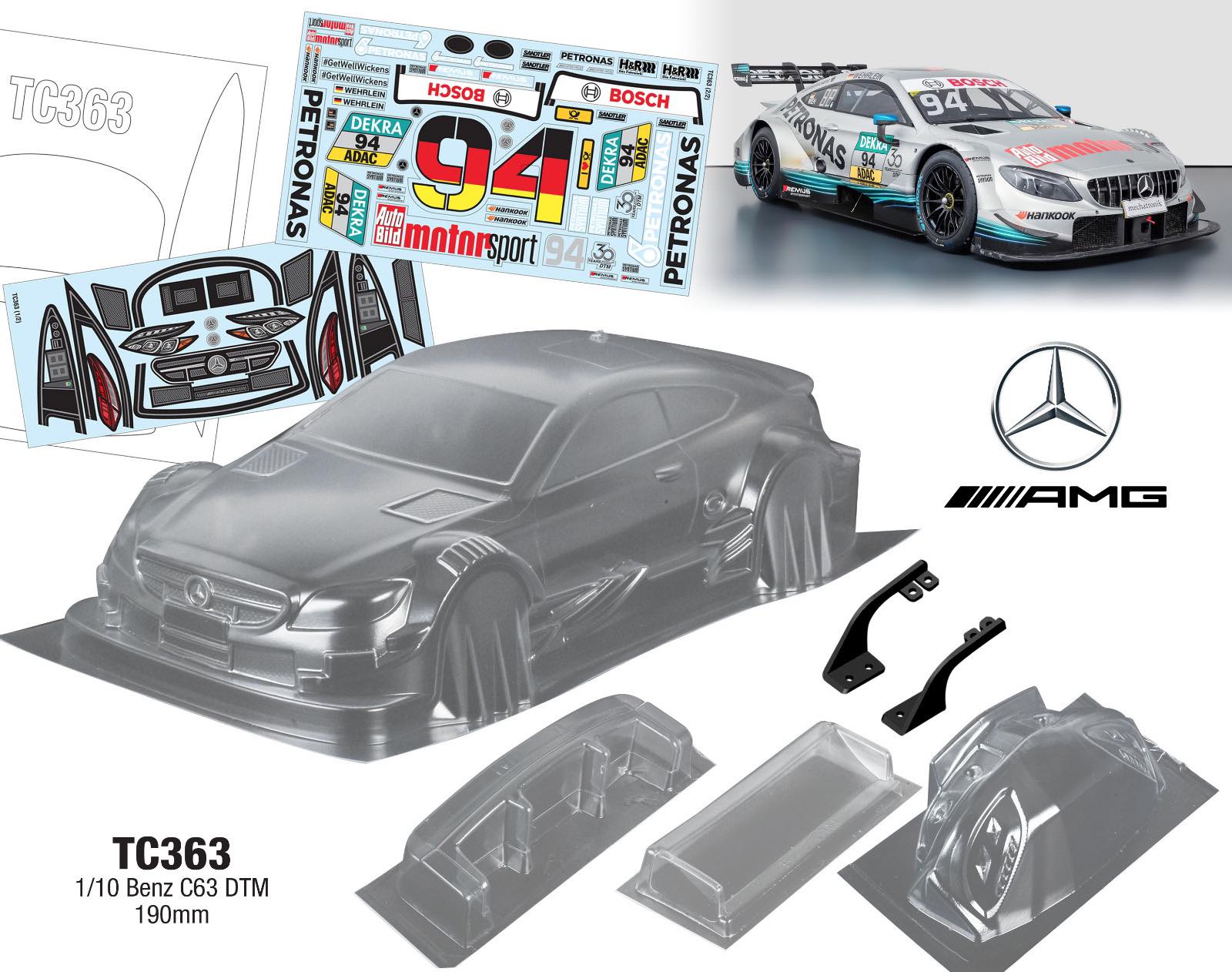 Mercedes Benz DTM Petronas 258/190mm Body Tamiya TT01 TT02 – L&L models