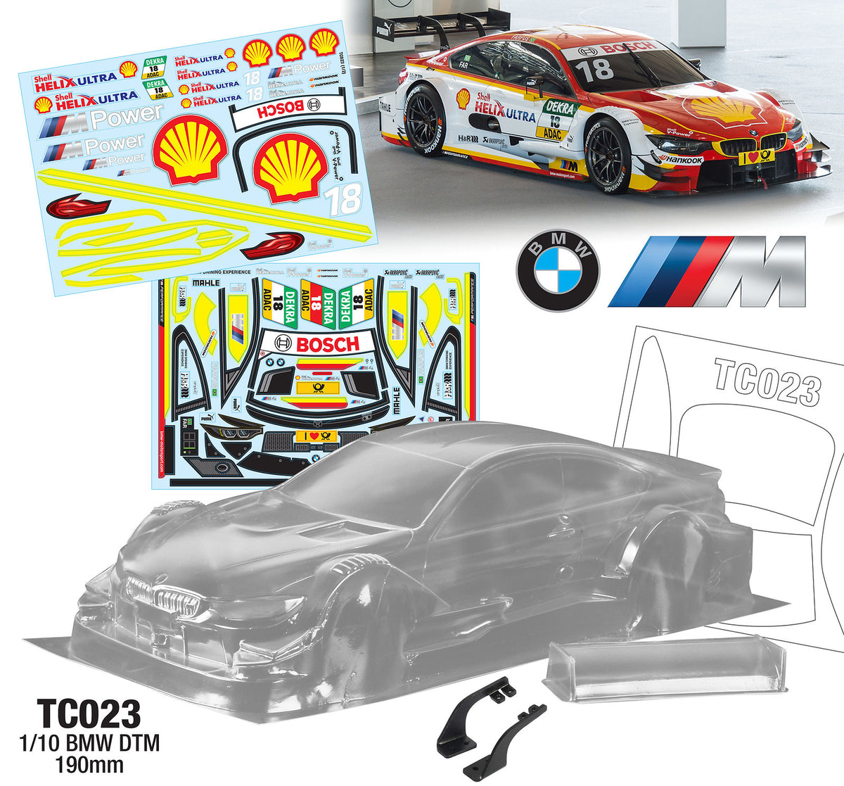 TC023 1/10 BMW DTM, Shell 190mm Tamiya TT01 TT02 HPI Kyosho Drift – L&L ...