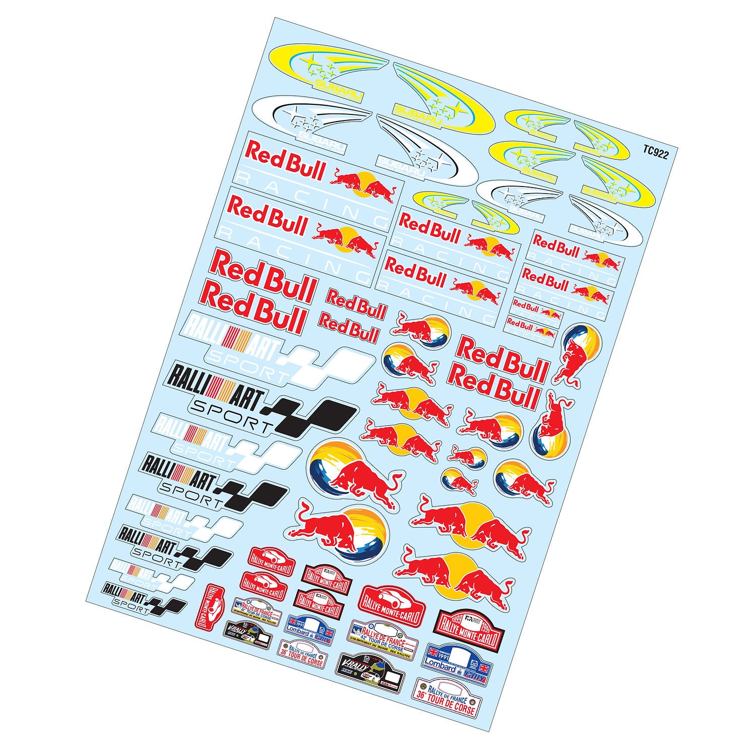 TC922 1/10 Rally Art Sticker, A4 Redbulls Subaru Tamiya TT01 TT02 – L&L ...