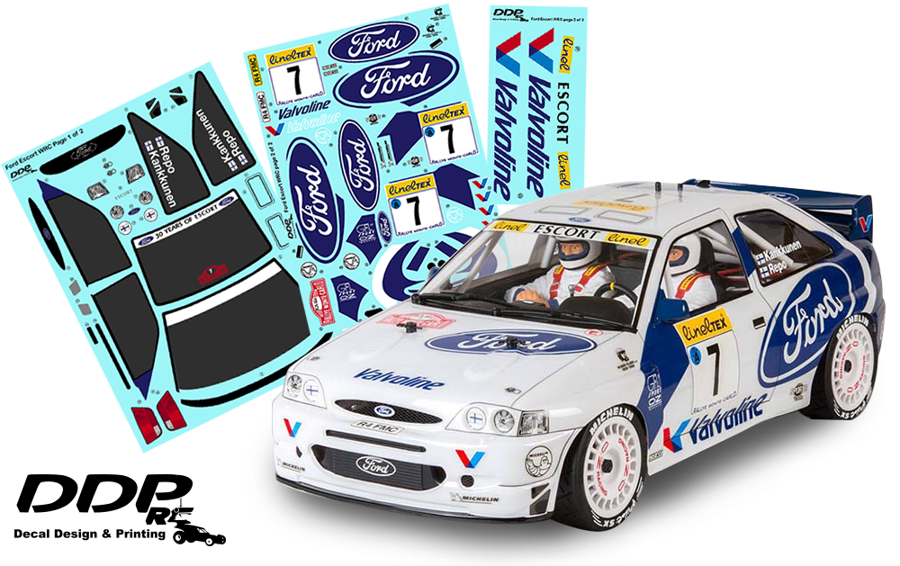 RC 1:10 Ford Escort WRC Decals - Stickers Tamiya pre cut tt01-02 – L&L ...
